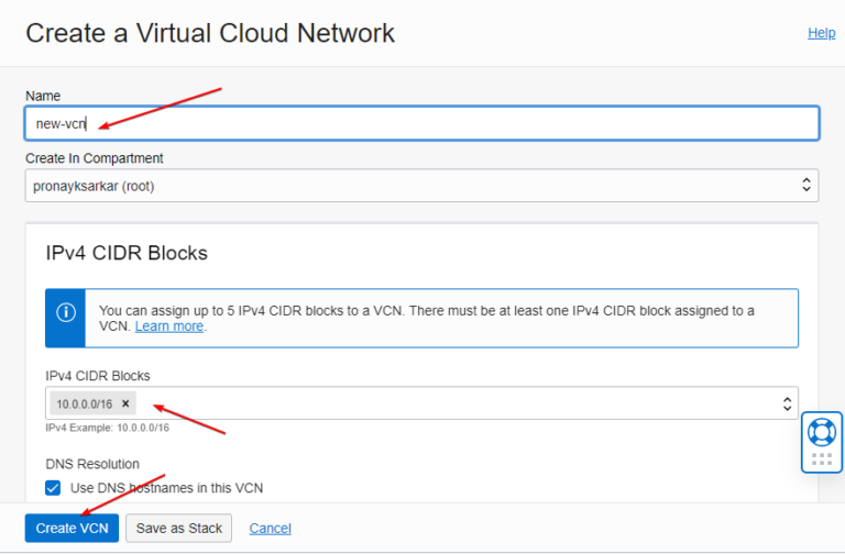 Configure New Virtual Cloud Network (VCN) on Oracle Cloud