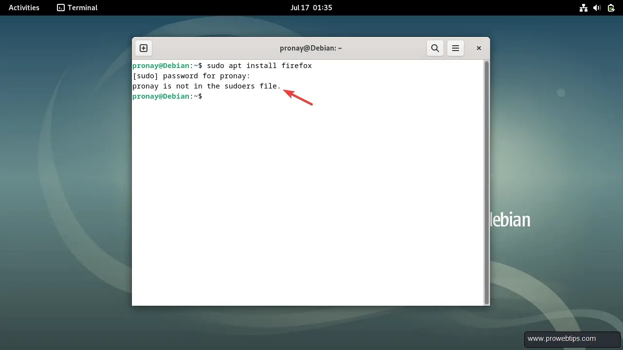 How To Fix “user Is Not Sudoers File” Linux Desktop
